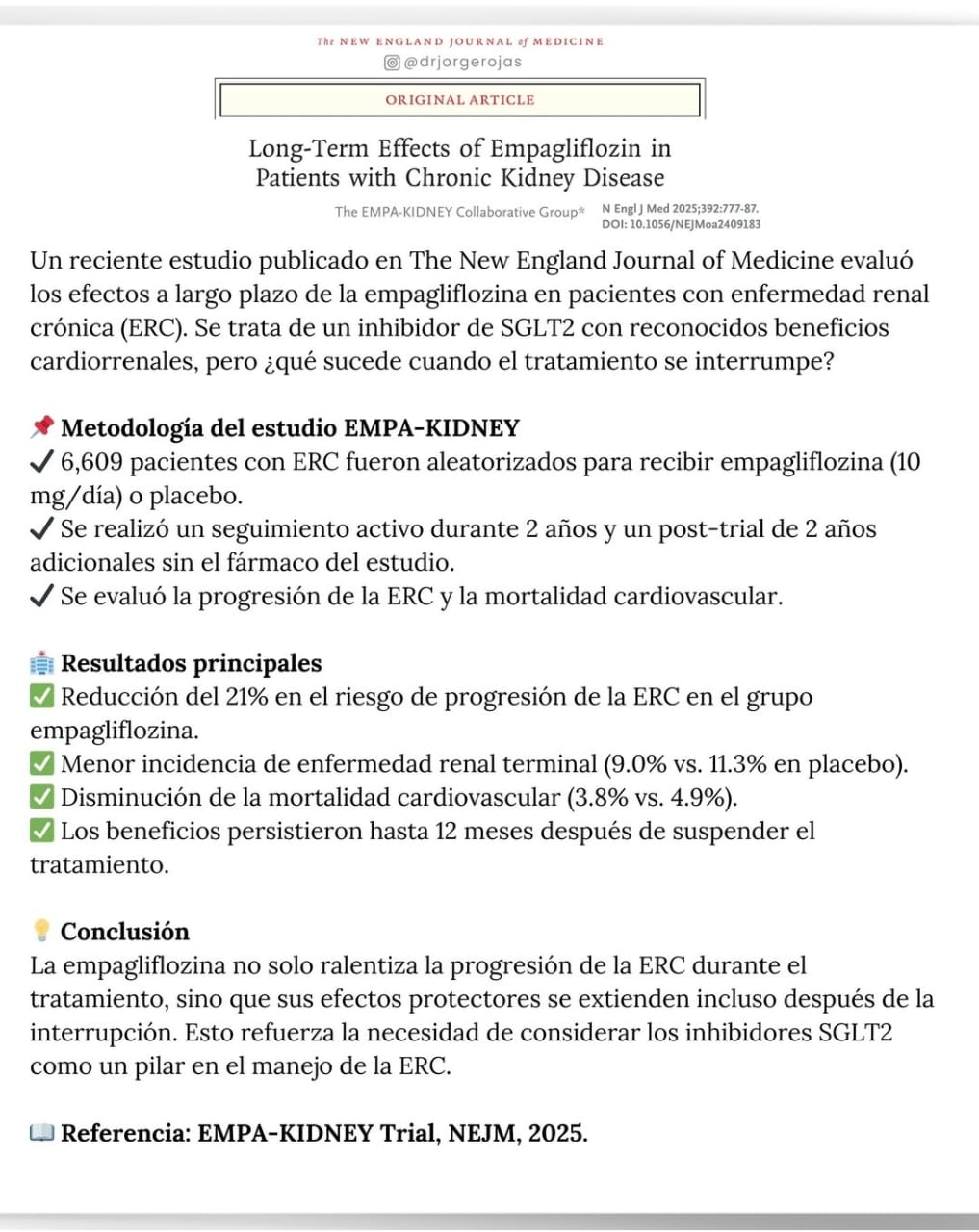 EMPA-KIDNEY 2025: Efectos a largo plazo de la empagliflozina en ...